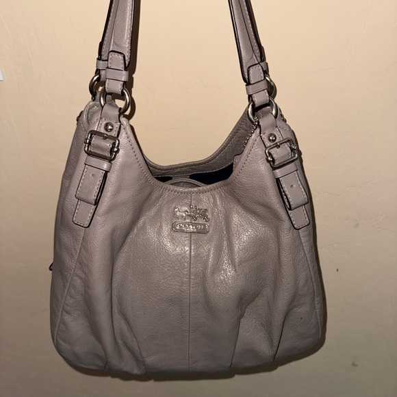 Coach | Bags | Coach Gray Leather Shoulder Bag | Poshmark